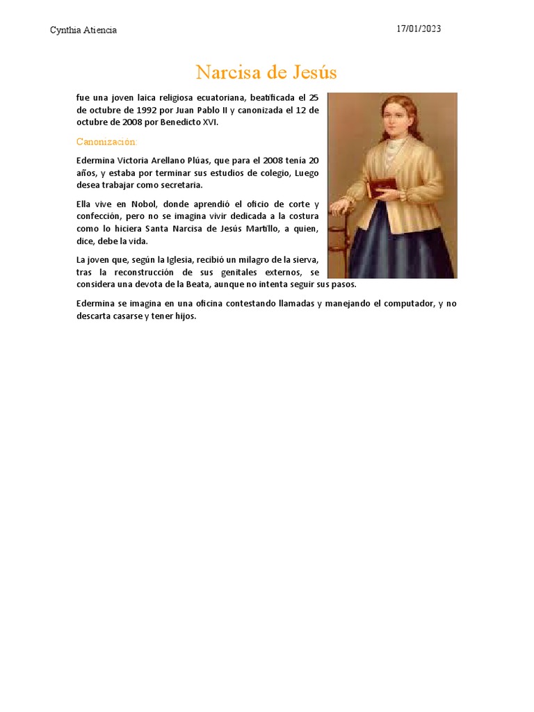 Narcisa de Jesús | PDF