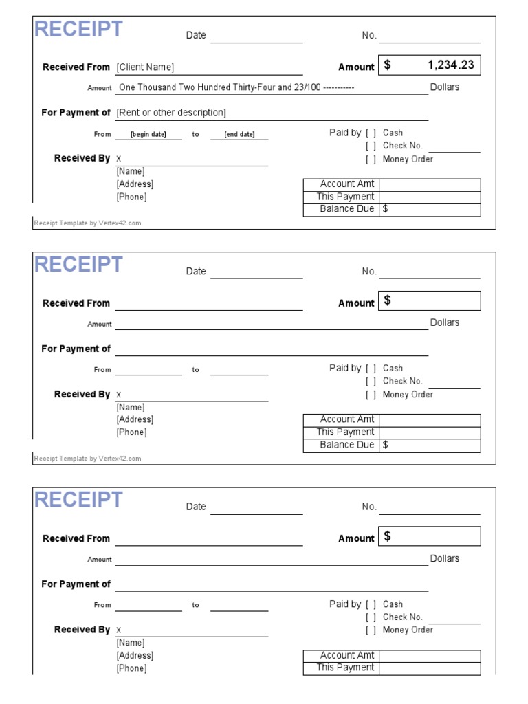 Cash Receipt | PDF | Receipt | Cheque