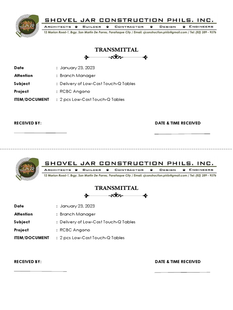 Transmital Form - Angono | PDF | Technology & Engineering
