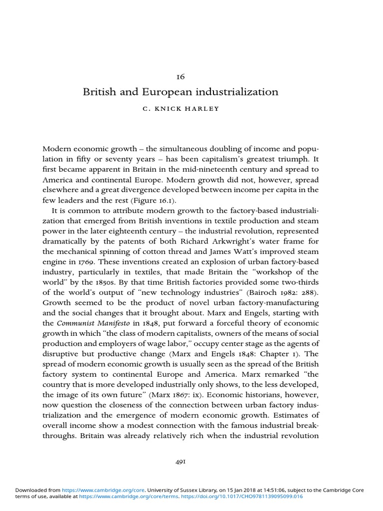 British Industrialization Insights | PDF | Cost Of Living | Economic Growth