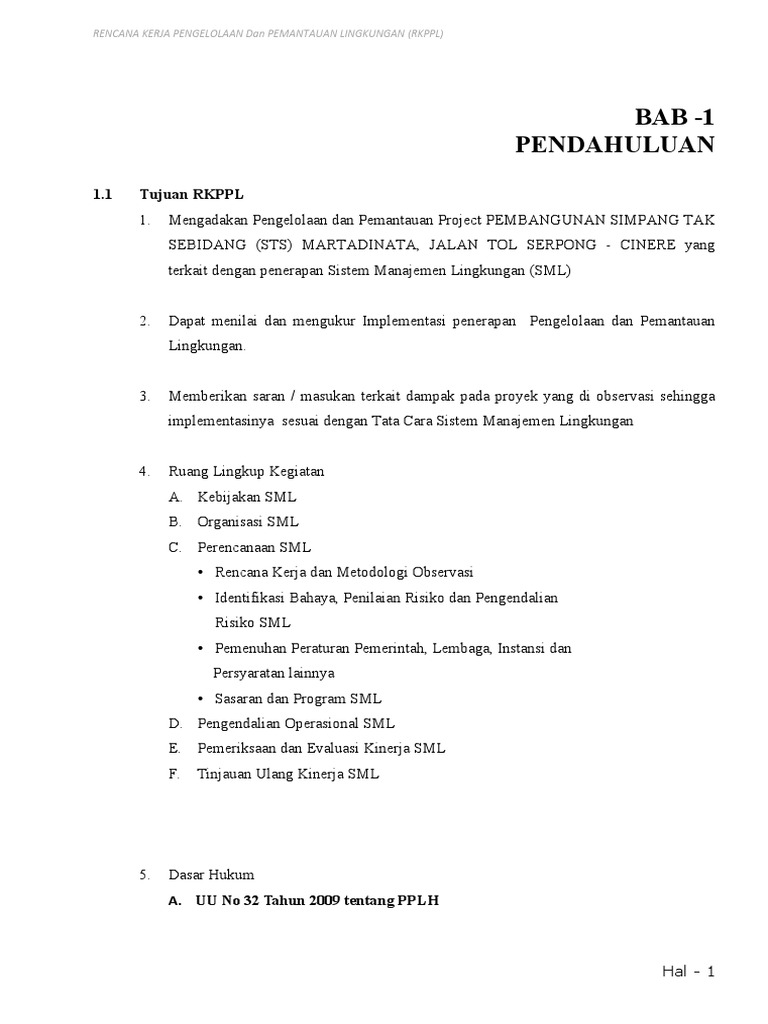 BAB - 1 Pendahuluan: 1.1 Tujuan RKPPL | PDF | Teknologi & Rekayasa
