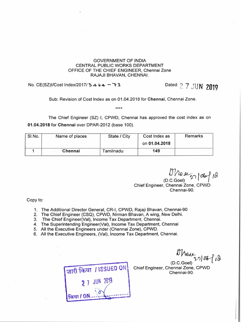 CPWD Circular 270619 2 | PDF
