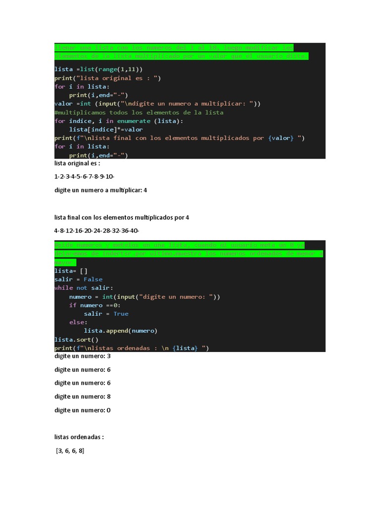 Ejercicios de Python | PDF | Python (lenguaje de programación) | Informática