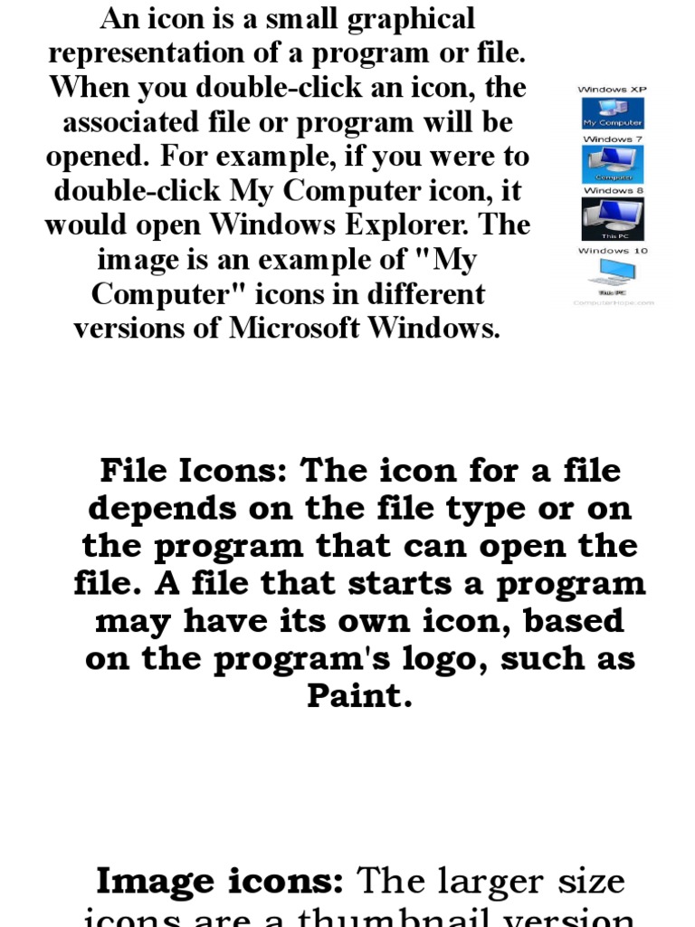 An Icon Is A Small Graphical Representation of | PDF | Games ...