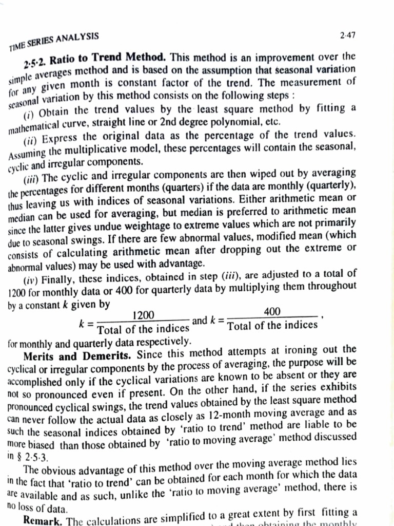TIME SERIES ANALYSIS TECHNIQUES FOR DETERMINING SEASONAL VARIATION | PDF | Seasonality | Mean