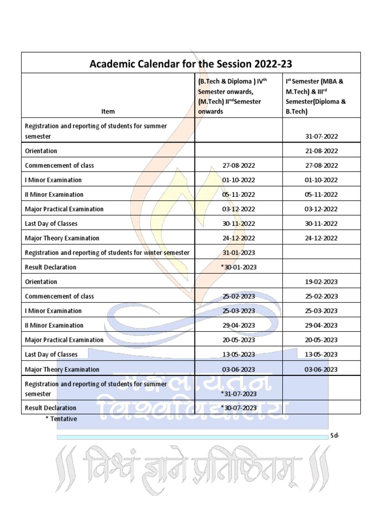 Academic Calendar 2022 23 | Download Free PDF | Academic Term | Educational Stages