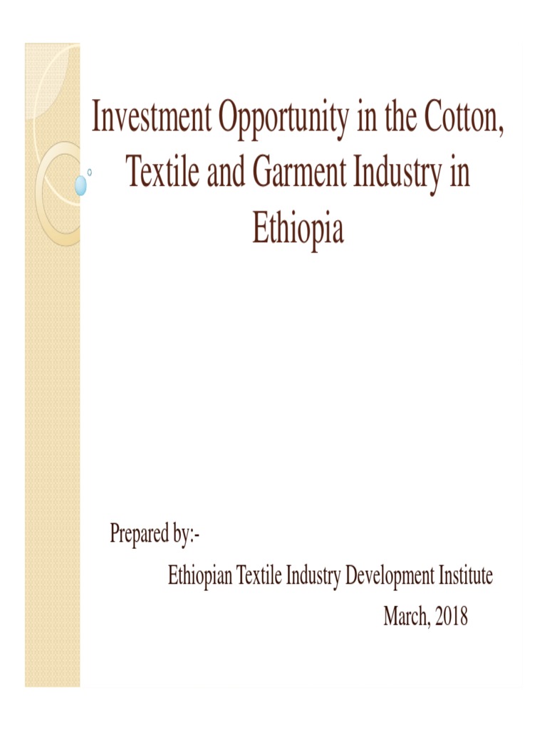 Ethiopia's Cotton and Textile Investment Guide | PDF