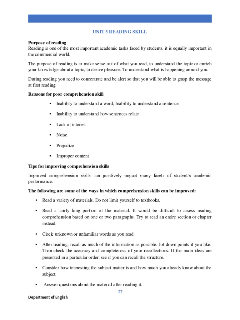 PC Notes Unit 3 | PDF | Reading Comprehension | Neuroscience PC Notes Unit 3 | PDF | Reading Comprehension | Neuroscience