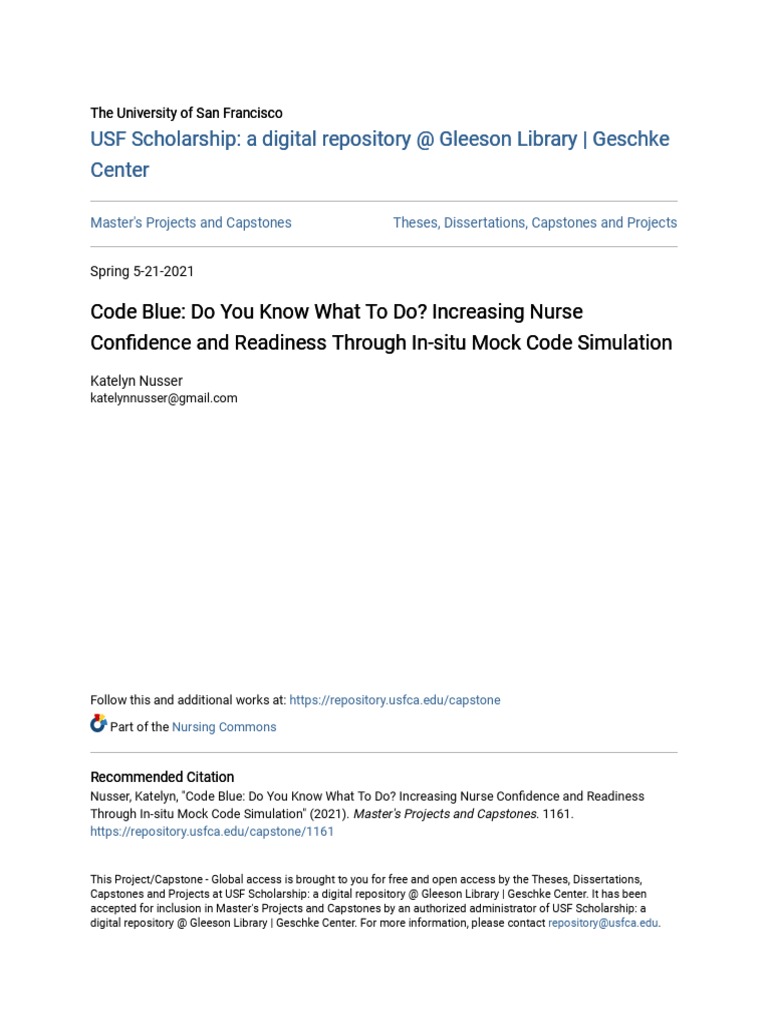 Code Blue - Do You Know What To Do - Increasing Nurse Confidence An | PDF