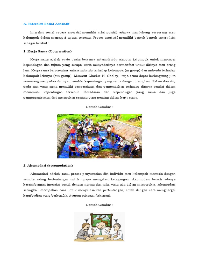 Bentuk-Bentuk Interaksi Sosial Asosiatif | PDF