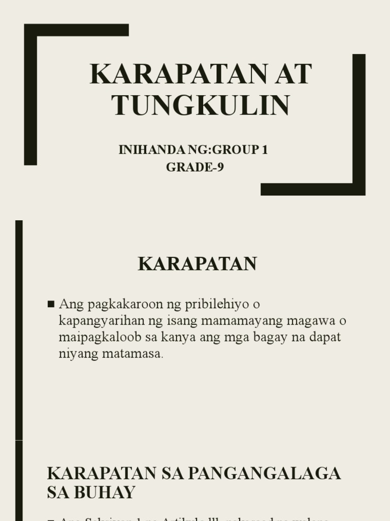 karapatan at tungkulin | PDF