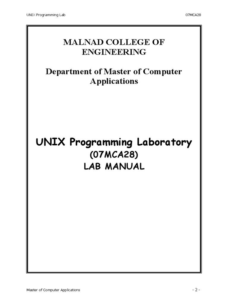 Unix Programming Laboratory Programs Pdf Filename Shell Computing