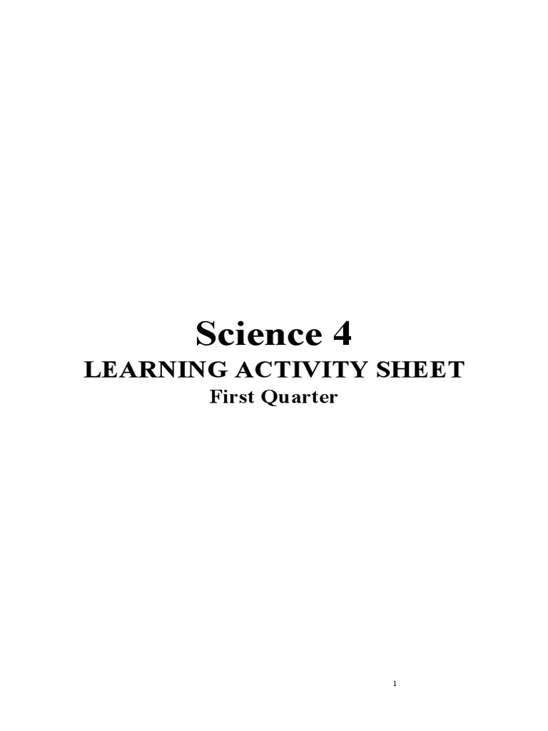 Science Activity Sheet | PDF