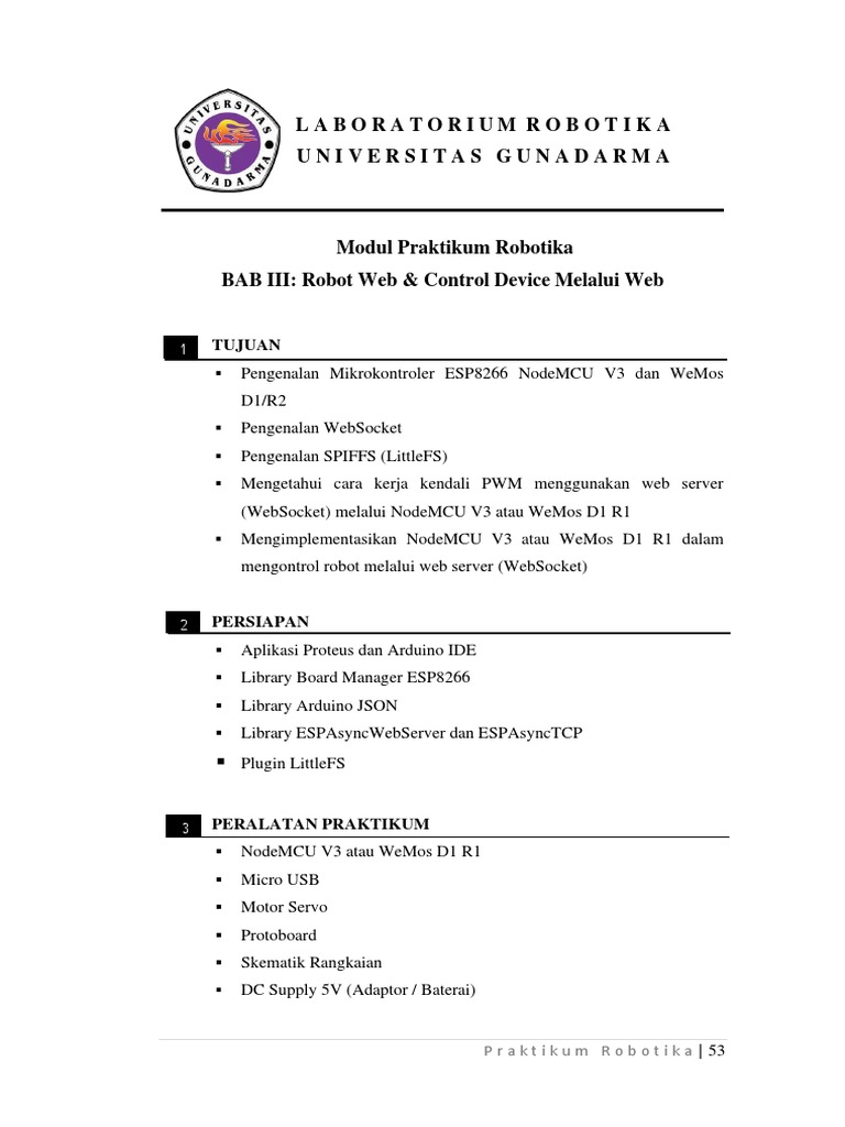 Modul Praktikum Robotika Pta 22-23 | PDF