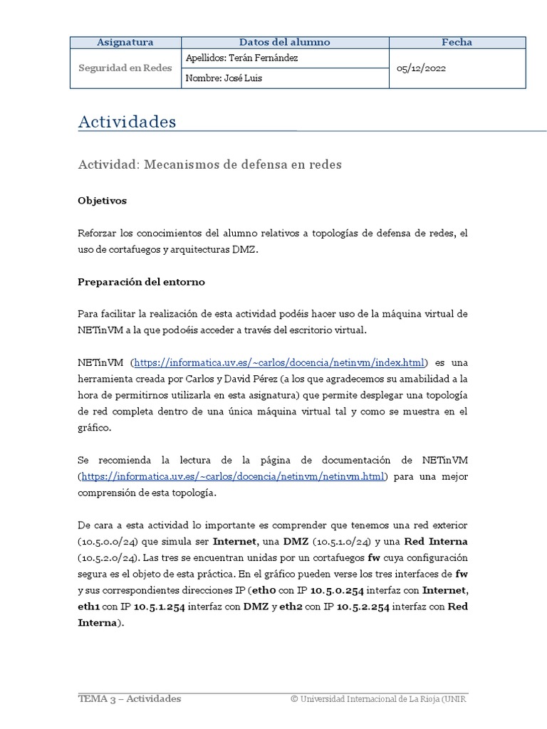 Mexmasi07 t3 Act | PDF | Cortafuegos (informática) | Redes