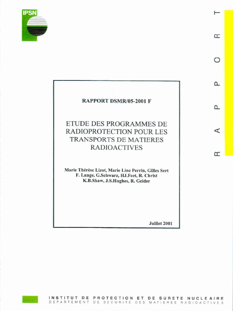 Irsn Programme Radioprotection Transports FR | PDF | Radioprotection ...