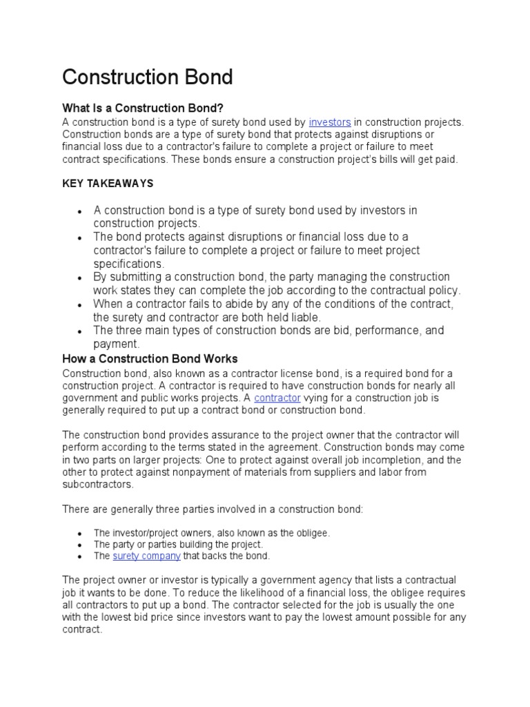 Construction Bond | PDF | Surety | Private Law