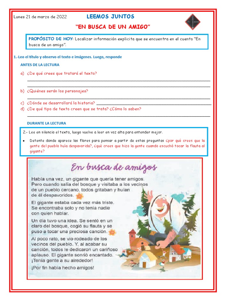 Ficha de Leemos Juntos | PDF