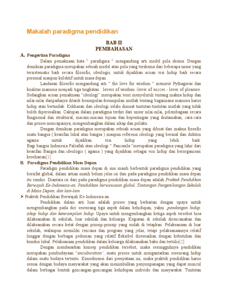 Makalah Paradigma Pendidikan | PDF
