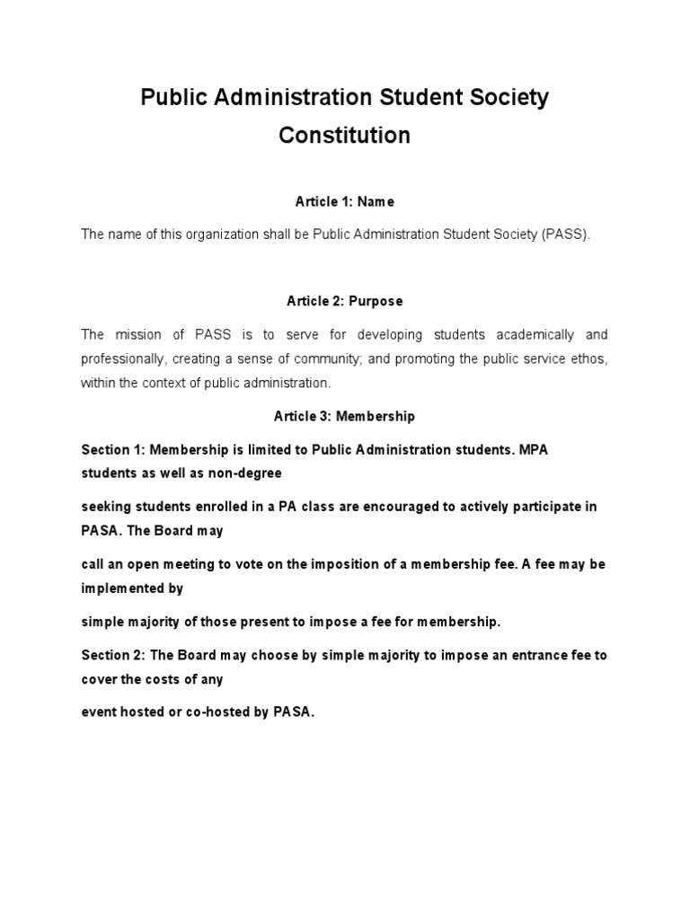 Public Administration Student Society | PDF