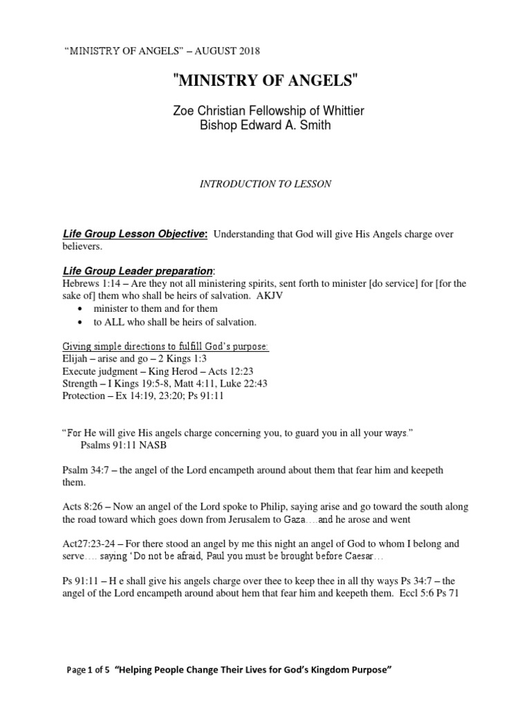 August 2018 Ministry of Angels | PDF | Glory (Religion) | Jesus