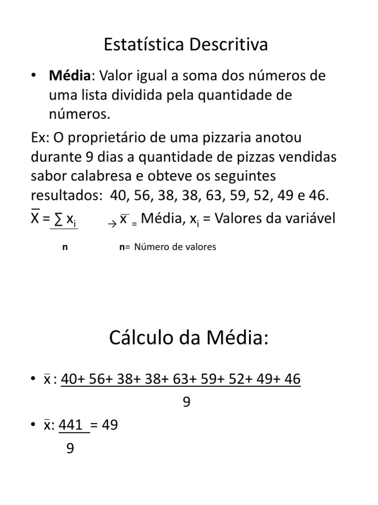 Aula 2 - Estatística Descritiva | PDF