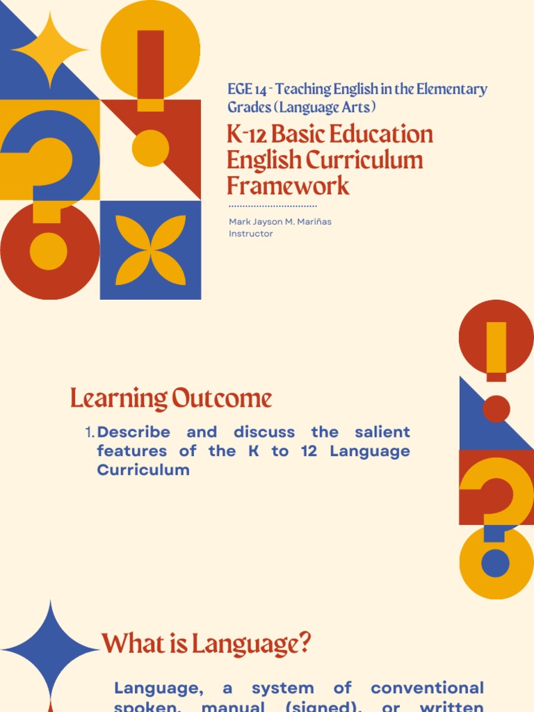 EGE 14 - K12 Language Curriculum | PDF | Learning | Curriculum
