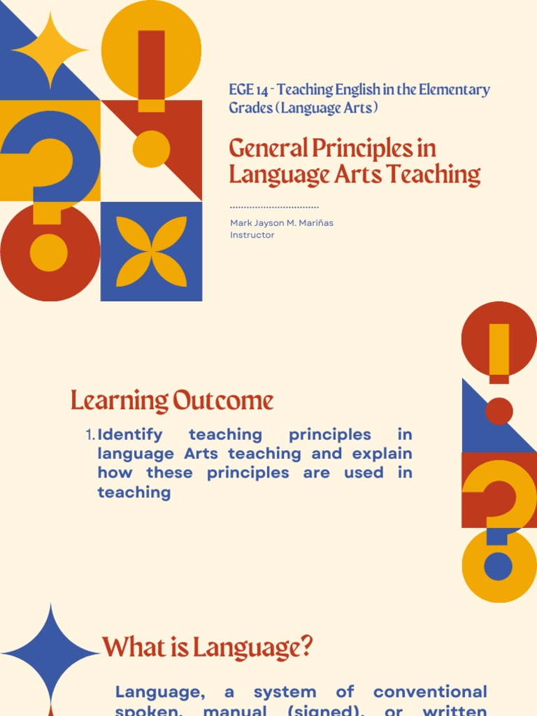 Principles of Language Arts Teaching | PDF | Teaching Method | Language ...