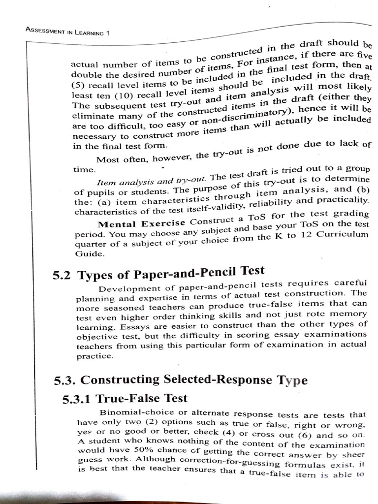 Guidelines In Test Construction Pdf Multiple Choice Test Assessment