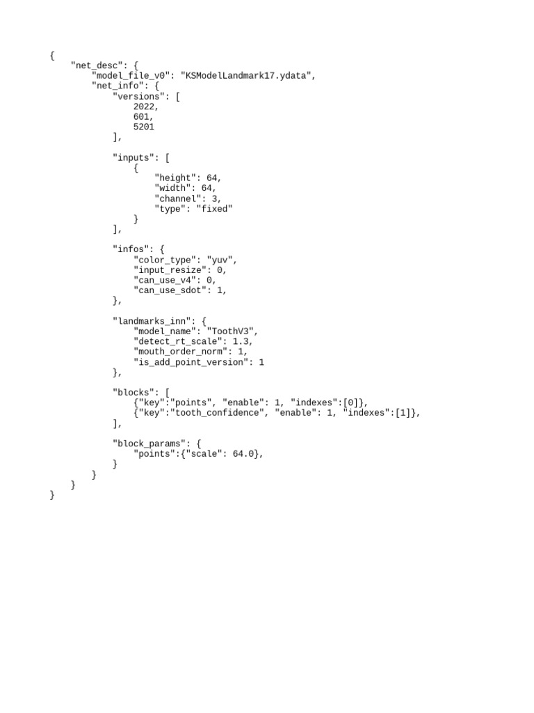 KSModelLandmark17.model Desc | PDF