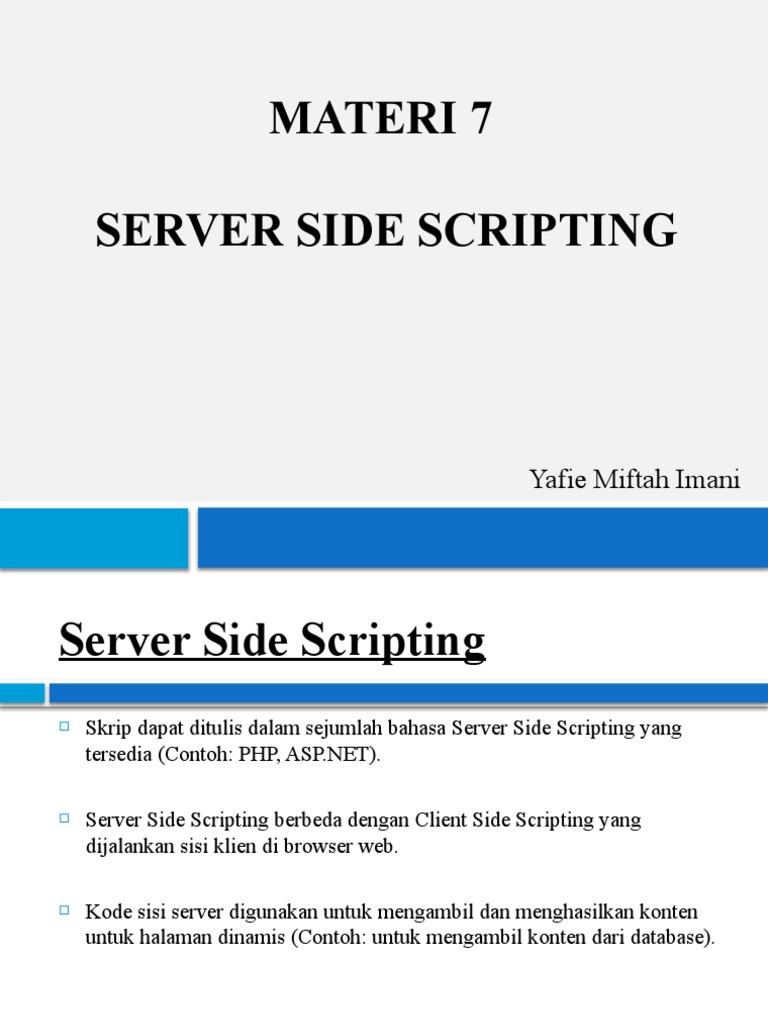 Materi 7 - Server Side Scripting | PDF