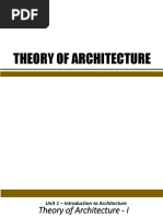 Theory of Architecture-1 | PDF