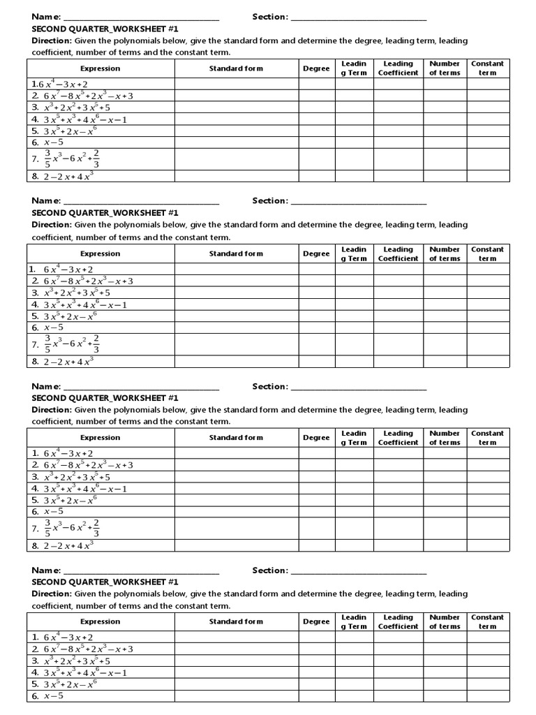 2nd Q - Worksheet 1 | PDF | Mathematical Relations | Applied Mathematics