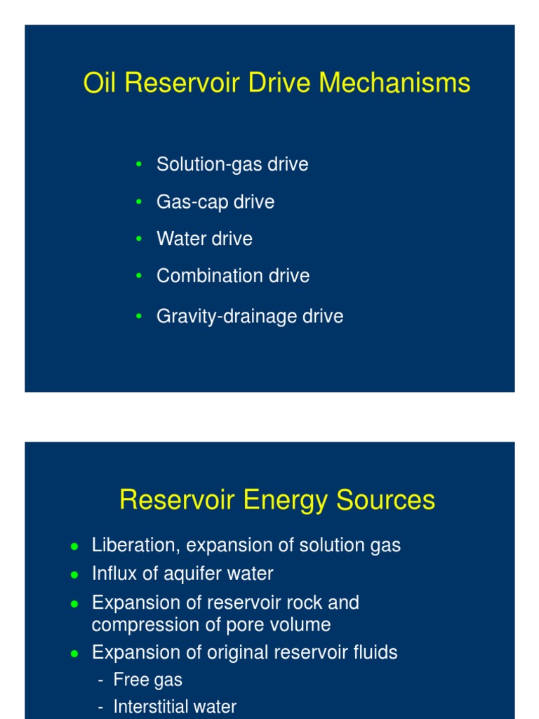 Reservoir Drive Mechanisms | PDF | Petroleum Reservoir | Extraction Of ...