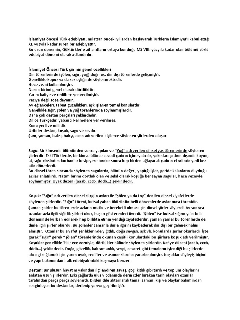 İslamiyet Öncesi Türk Şiiri | PDF