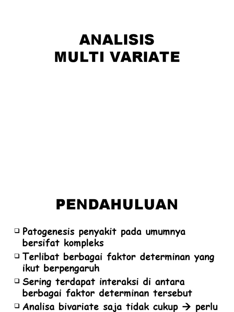 Analisis Multivariate: Metode dan Teknik | PDF