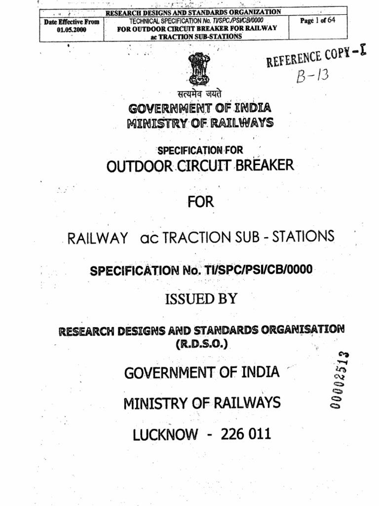 TI-SPC-PSI-CB-0000 Outdoor CB For Traction System | PDF