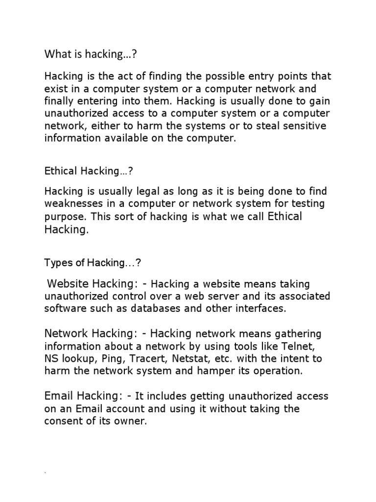 Ethical Hacking Notes | PDF | Security Hacker | Malware