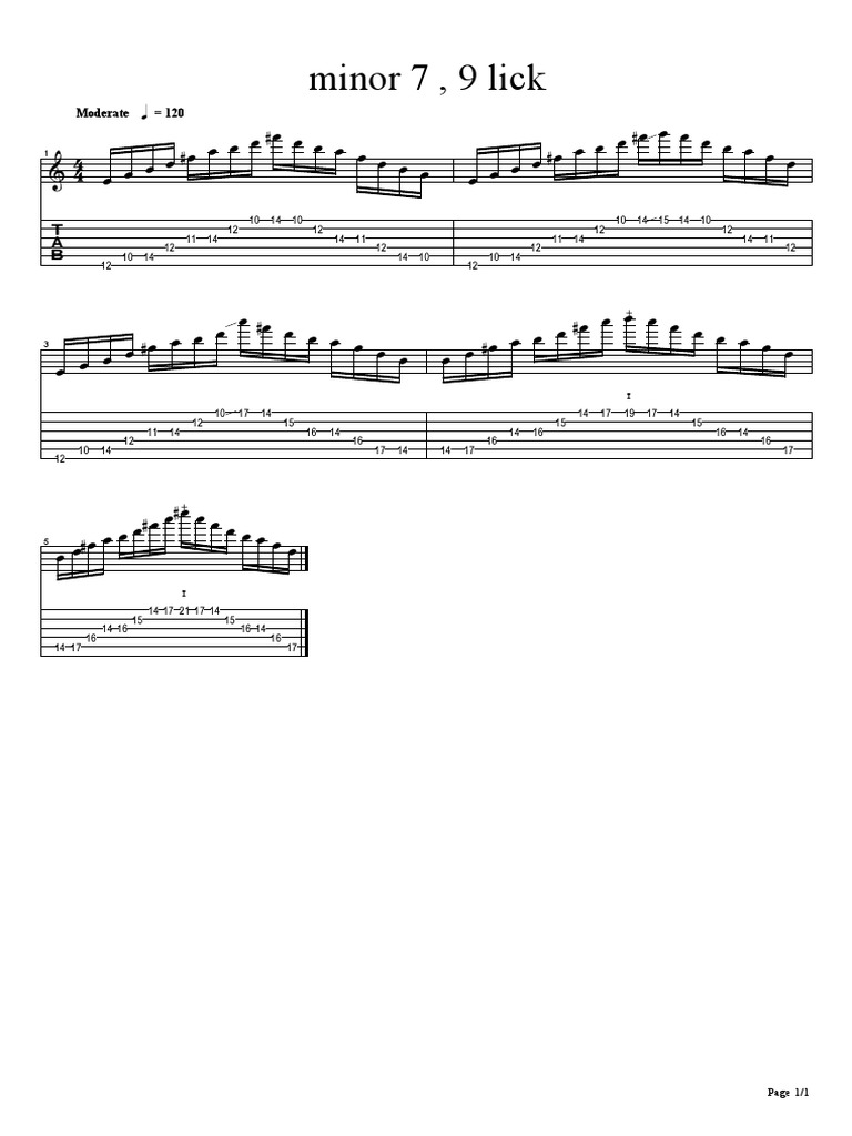 Minor 7, 9 Lick | PDF