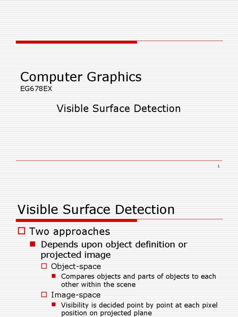 Visible Surface Detection Techniques Pdf Computer Graphics Graphics