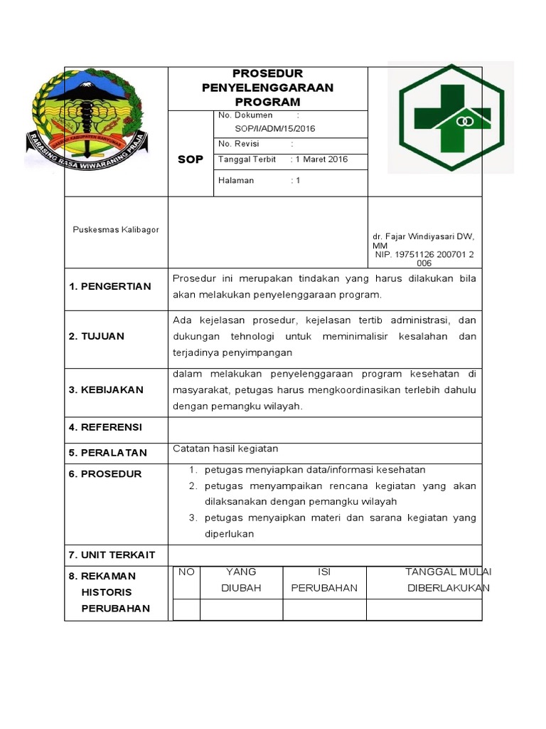 SPO Prosedur Penyelenggaraan Program Fix | PDF