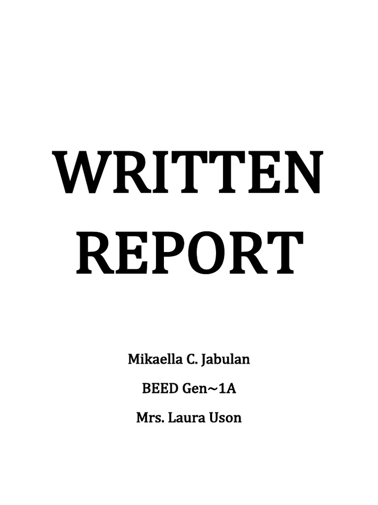 Written Report Sa Komfil | PDF