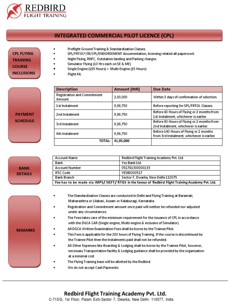 CPL Flying Training Quotation | PDF