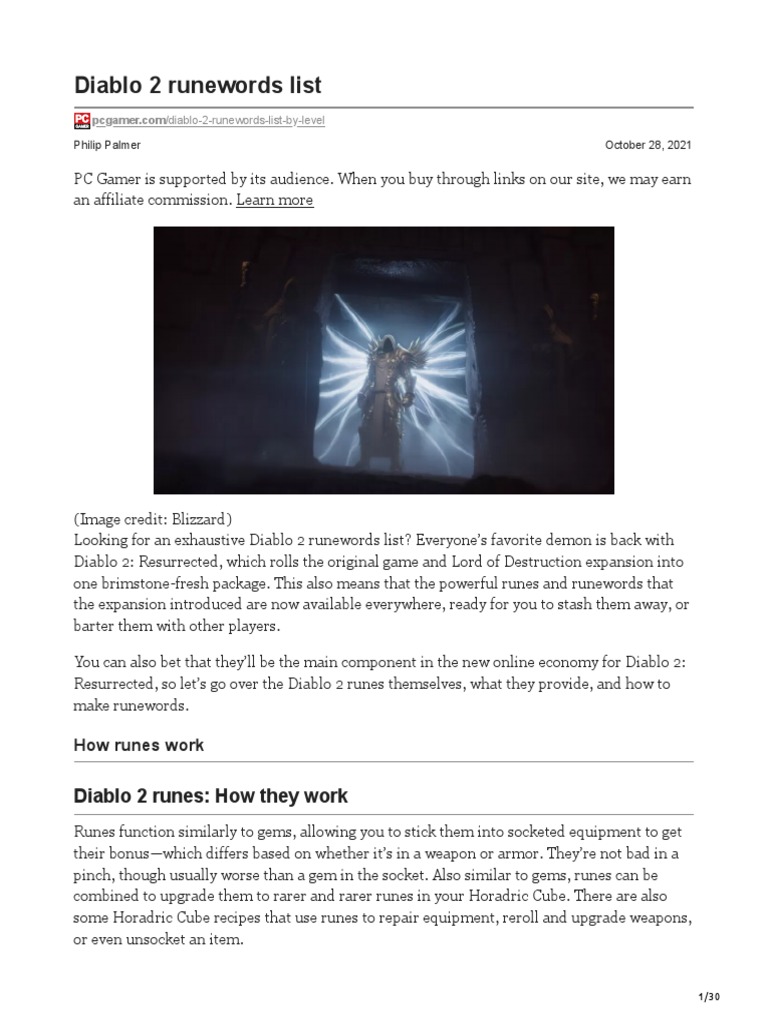 Diablo 2 Runewords List | PDF