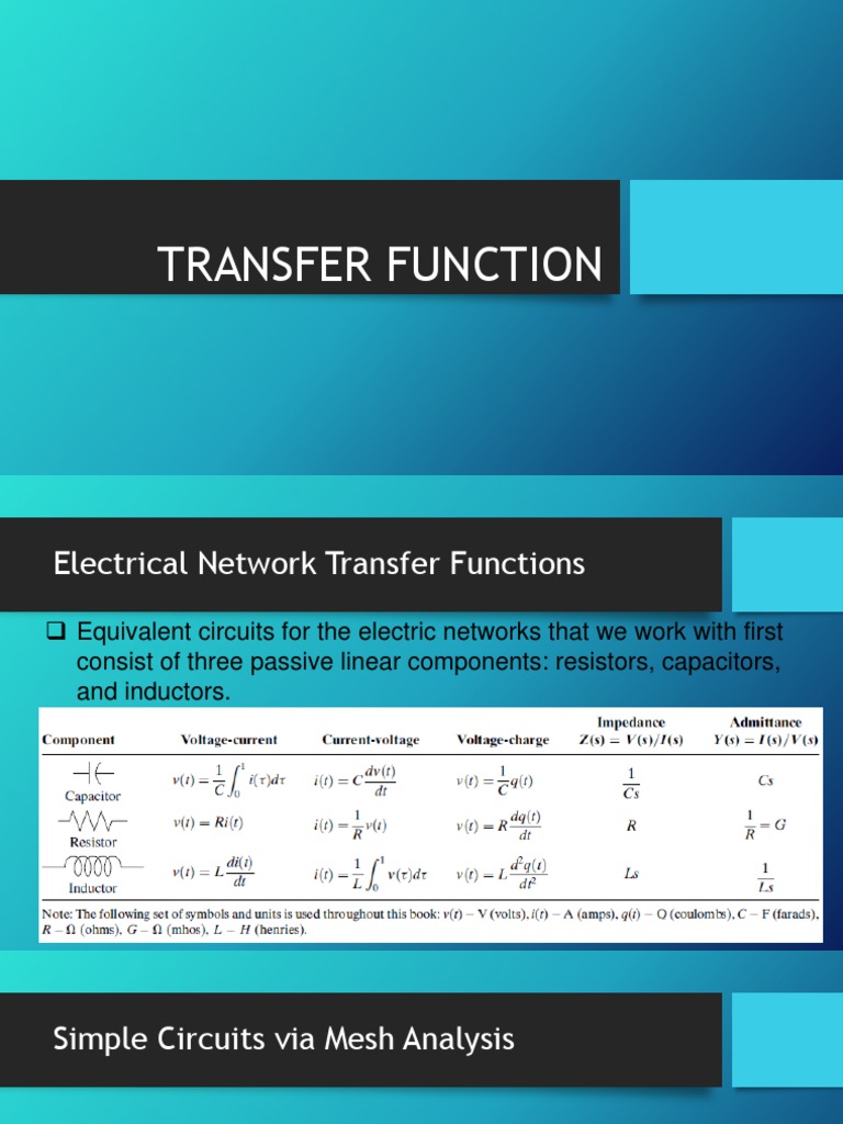 Electrical Network Transfer Function PDF | PDF | Electrical Network | Operational Amplifier