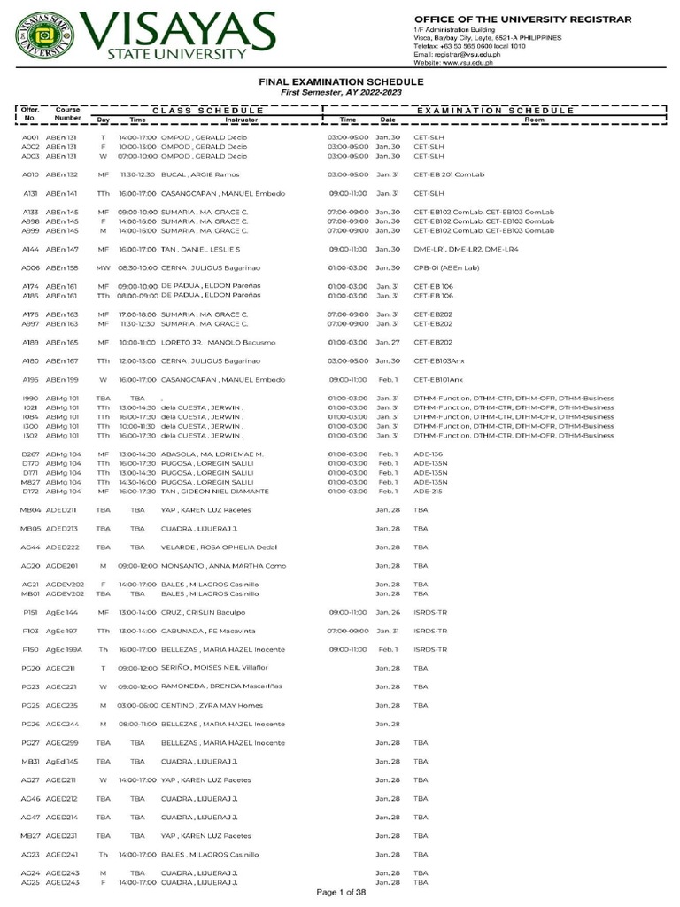 1st Sem Final Examination A.Y. 2022-2023 | PDF