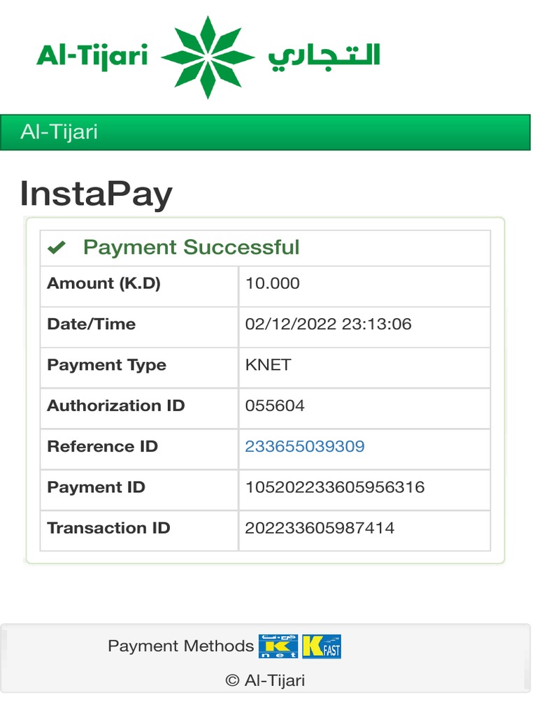 Al-Tijari Payment Confirmation | PDF