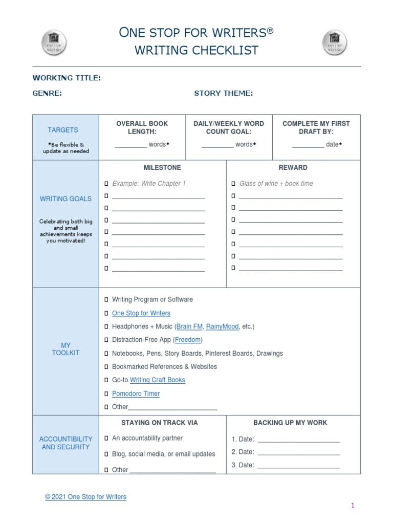 Story Writing Checklist | PDF | World Wide Web | Internet & Web