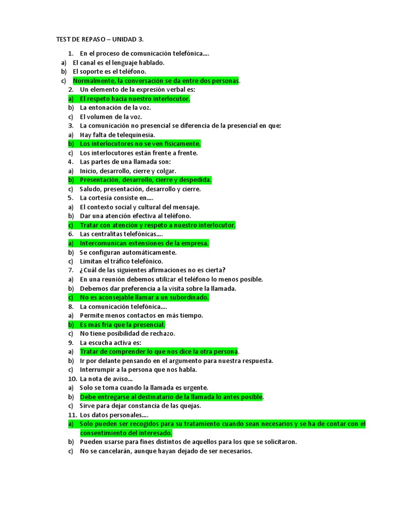 Ejercicios Finales Unidad 3 | PDF | Comunicación