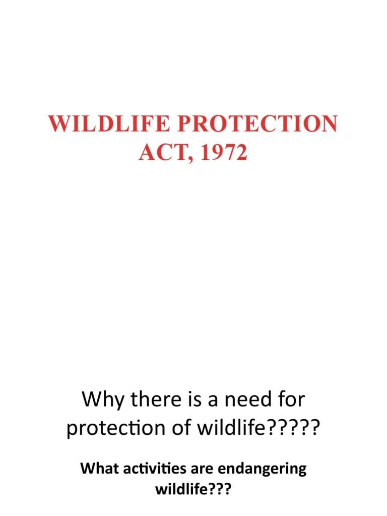 Wildlife Protection Act | PDF | Wildlife | Ecology